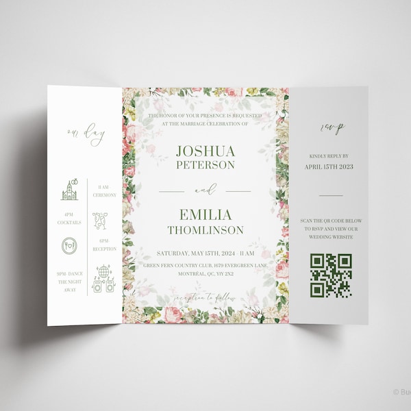 Bi Fold Invitation - Etsy