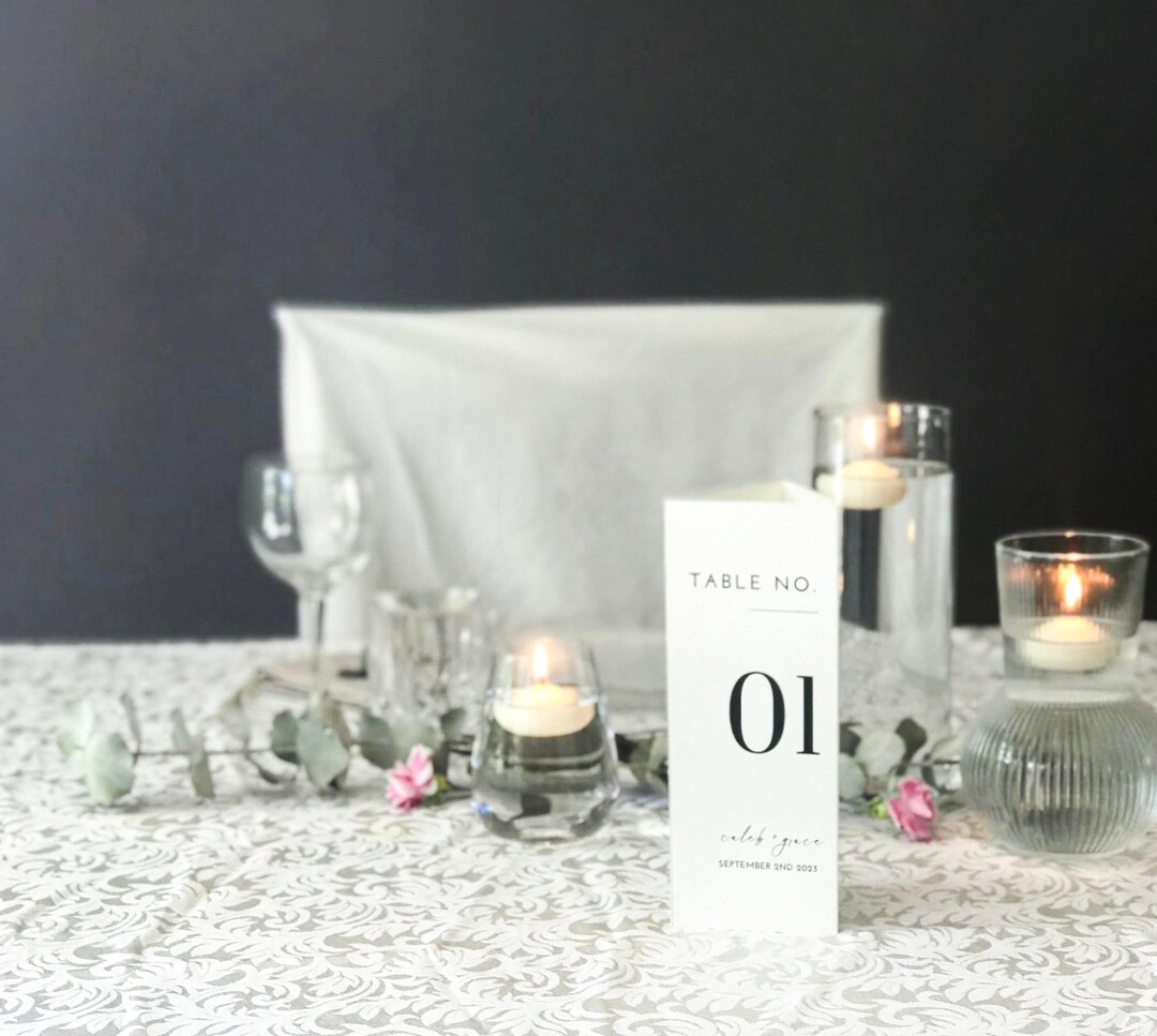 Tri-fold Table Number Modern Wedding Table Number Minimalist - Etsy