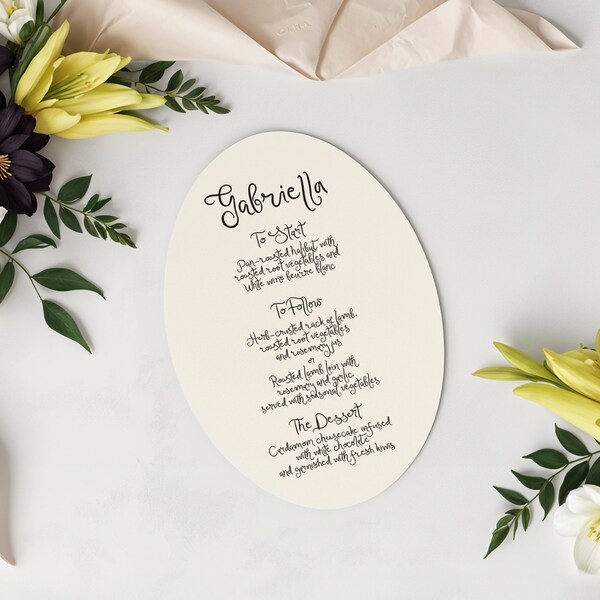 Custom Wedding Menu With Names - Etsy