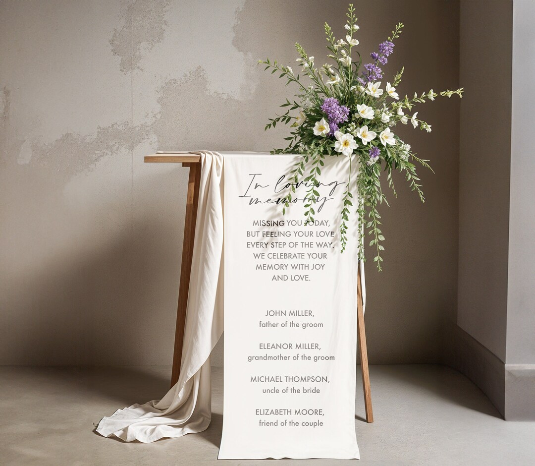 In Loving Memory Linen Sign for Wedding Ceremony, Memory Sign for ...