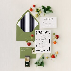 Forest Green A7 Wedding Euro Flap Envelope Liners, Preppy Golf Wedding ...