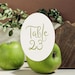 Apple Green Wedding Table Numbers, Oval Table Numbers, Quirky Wedding ...