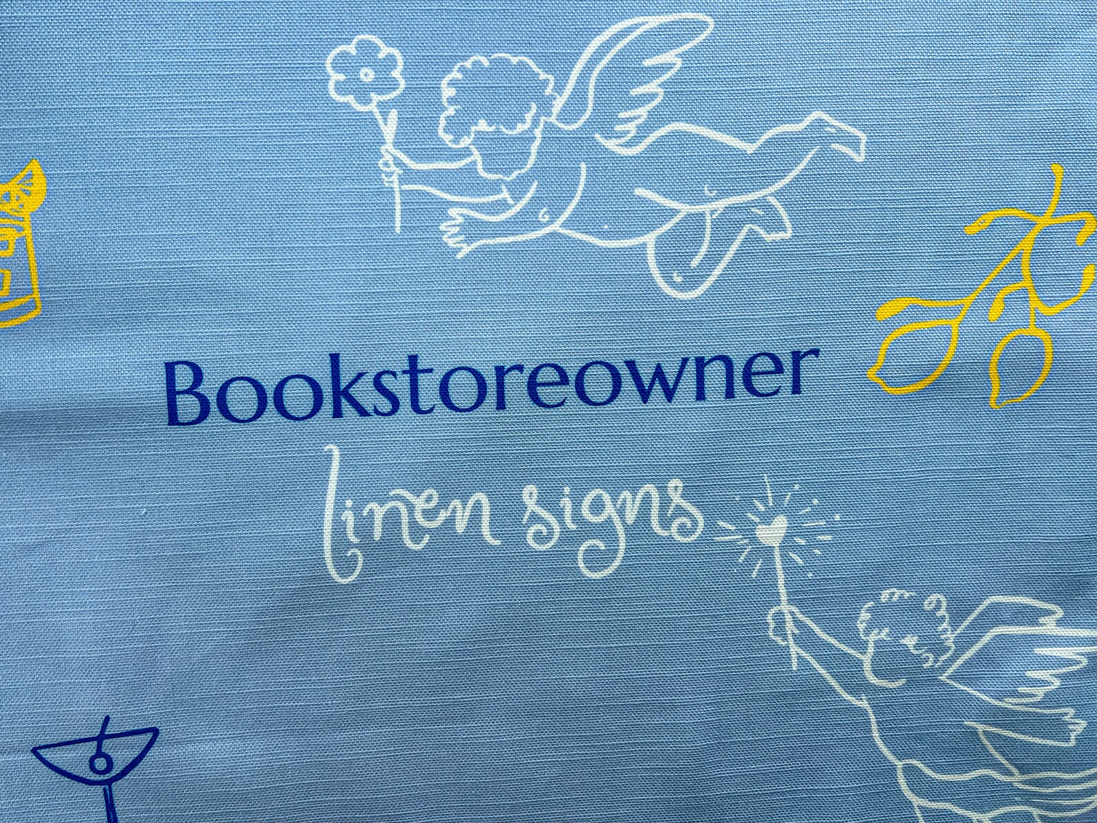 Open Bar Linen Sign, Linen Fabric Bar Menu, Colorful Signature Cocktail ...