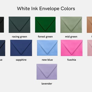 Modern Minimalist White Ink Envelope Addressing, Printed Dark Blue ...