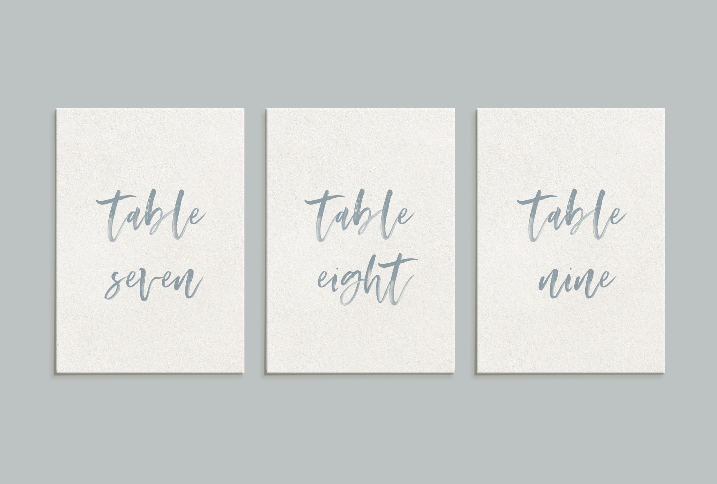 Printed Watercolor Table Numbers Dusty Blue Table Numbers for Wedding ...