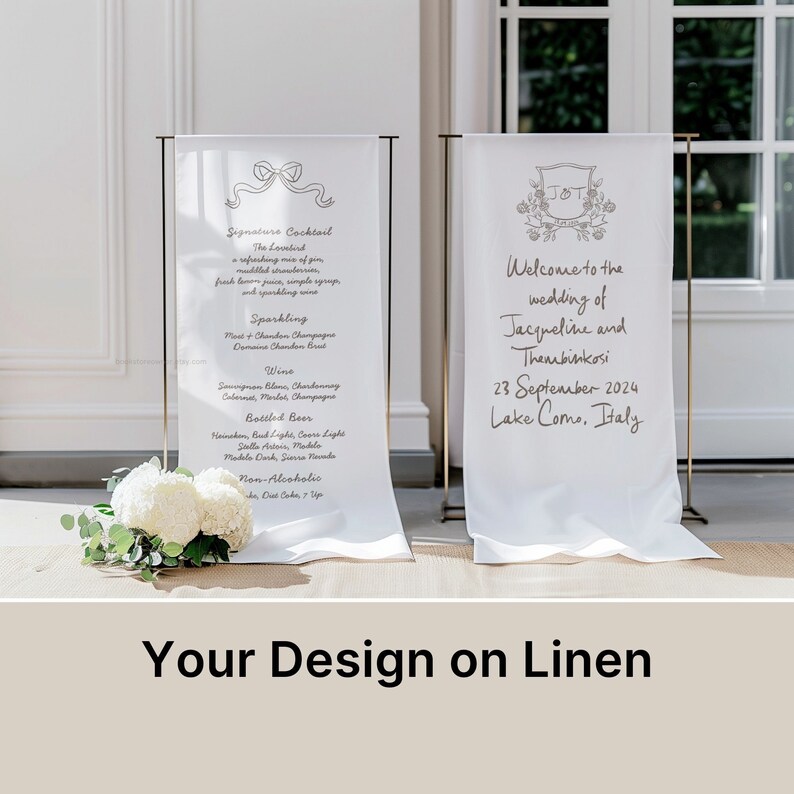 Custom Linen Sign Printing for Designers and Event Planners Wedding ...