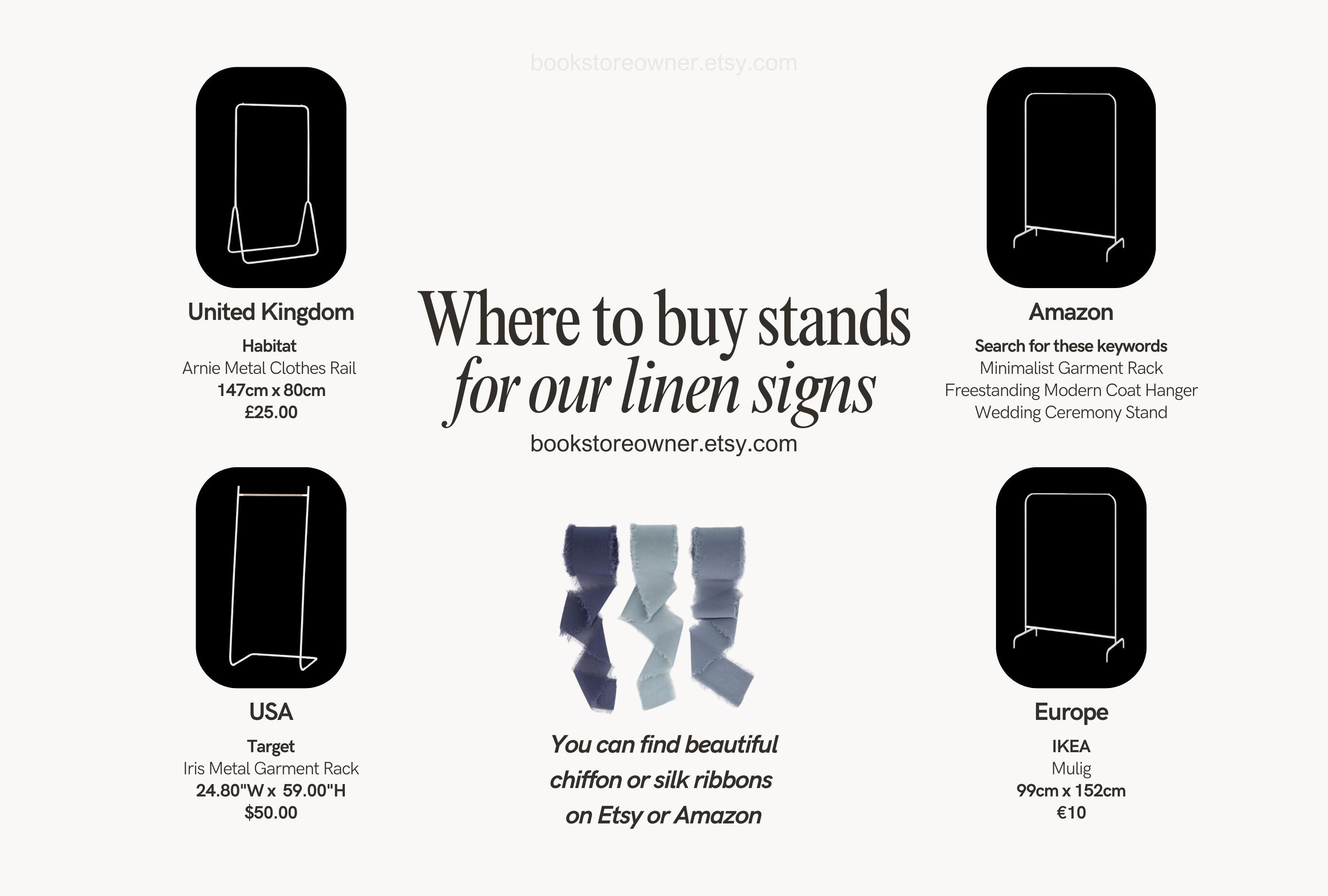 Set of Two Quirky Wedding Linen Signs, Destination Wedding, Rehearsal ...