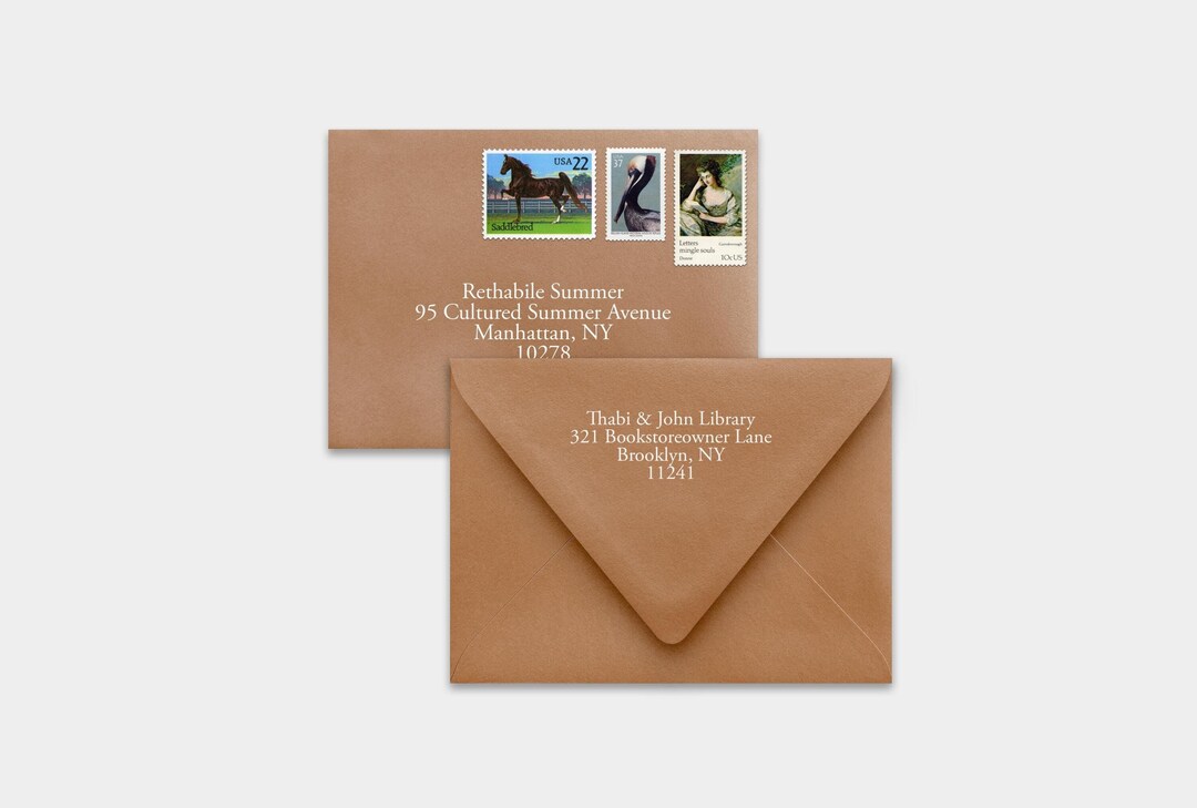 Terracotta Fall Wedding Envelopes With White Ink | A7 Guest Address ...