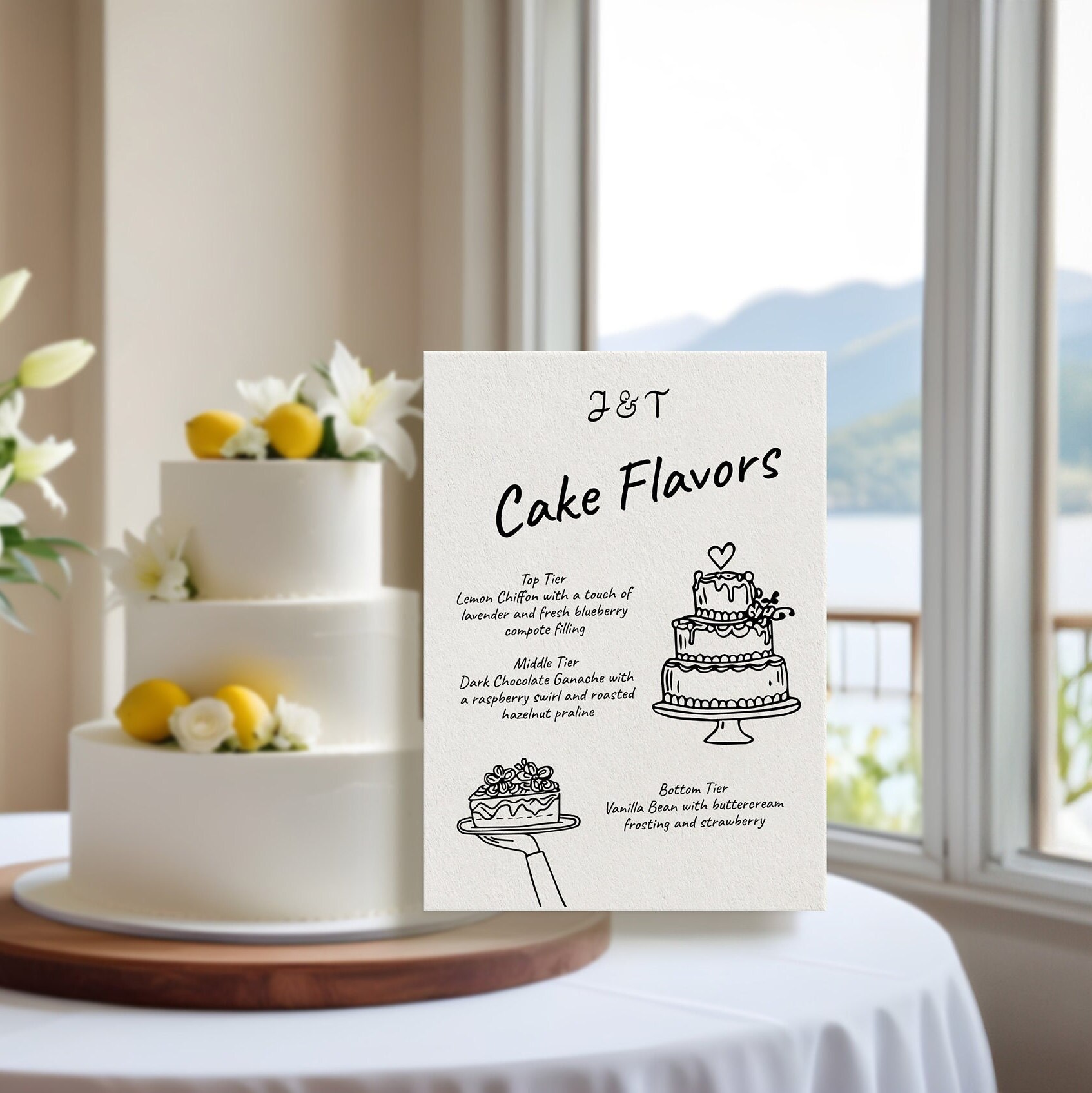 Wedding Cake Flavours Sign, Dessert Bar Sign, Quirky Wedding Cake Sign ...