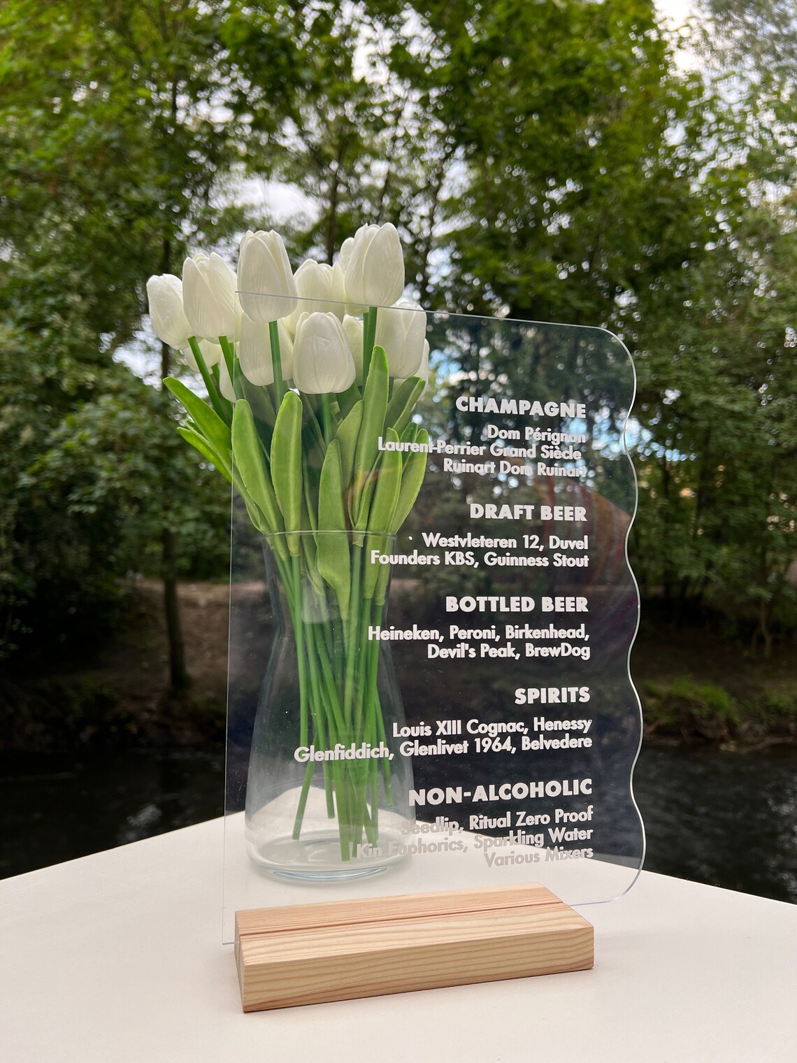 Wavy Signature Drinks Sign Acrylic Wedding Bar Menu Acrylic Sign ...