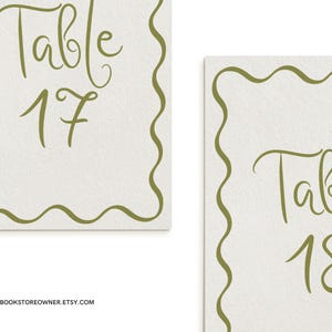 Quirky Printed Table Numbers | 5 X 7 Custom Handdrawn Whimsical Wedding ...