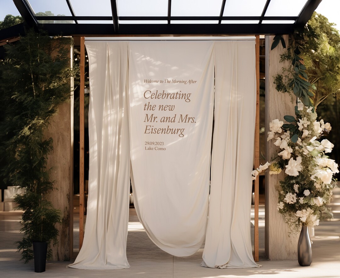 Fabric Seating Chart Destination Wedding Seating Chart Banner Table ...