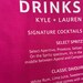 Open Bar Linen Sign, Linen Fabric Bar Menu, Colorful Signature Cocktail ...