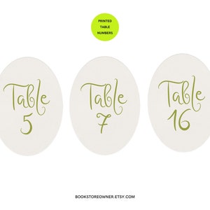 Apple Green Wedding Table Numbers, Oval Table Numbers, Quirky Wedding ...