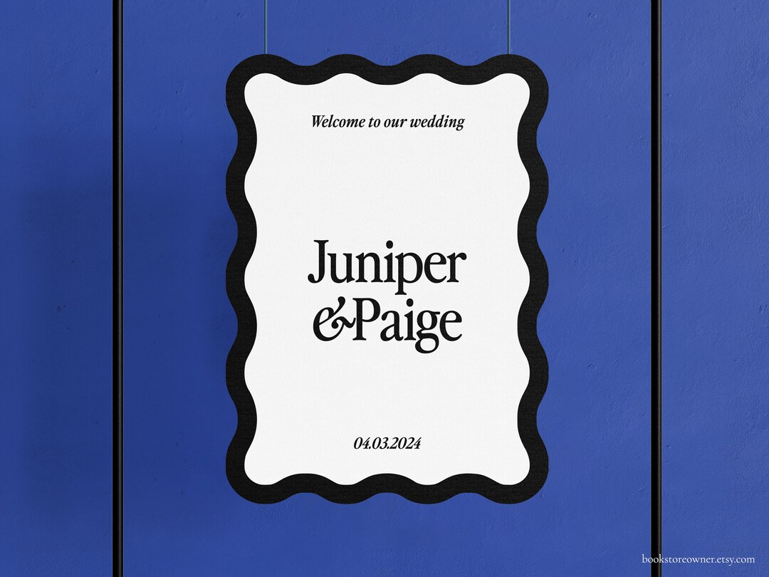 Wavy Sign Large Wedding Welcome Sign Custom Sign for - Etsy