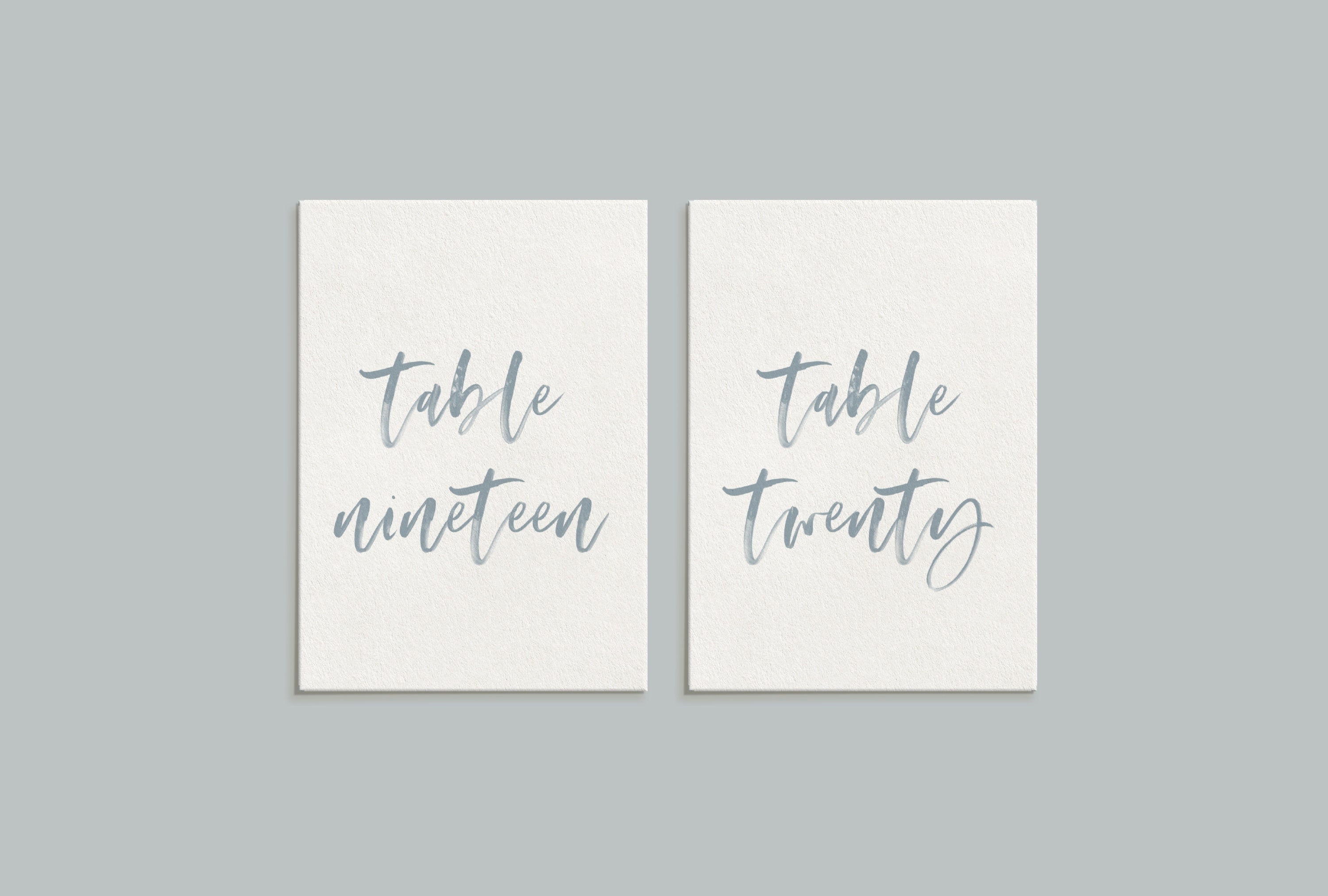 Printed Watercolor Table Numbers Dusty Blue Table Numbers for Wedding ...
