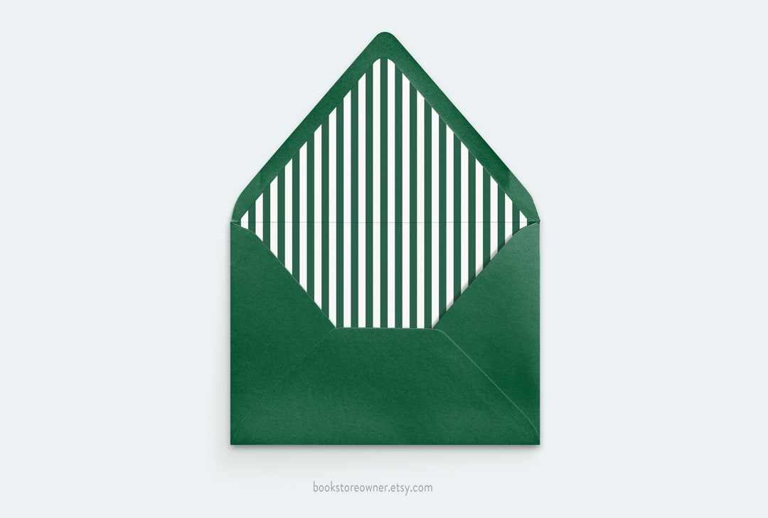 Forest Green A7 Wedding Euro Flap Envelope Liners, Preppy Golf Wedding ...