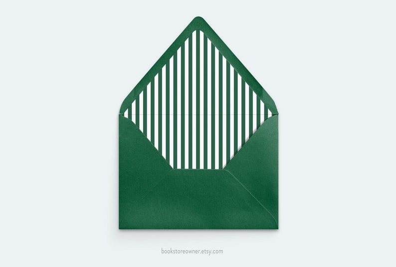 Forest Green A7 Wedding Euro Flap Envelope Liners, Preppy Golf Wedding ...