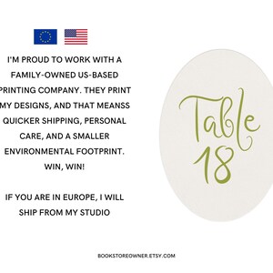 Apple Green Wedding Table Numbers, Oval Table Numbers, Quirky Wedding ...