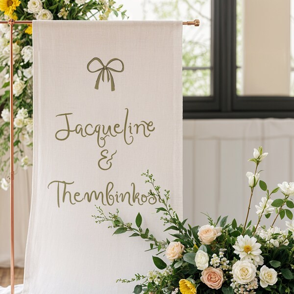 Green Linen Welcome Sign - Etsy