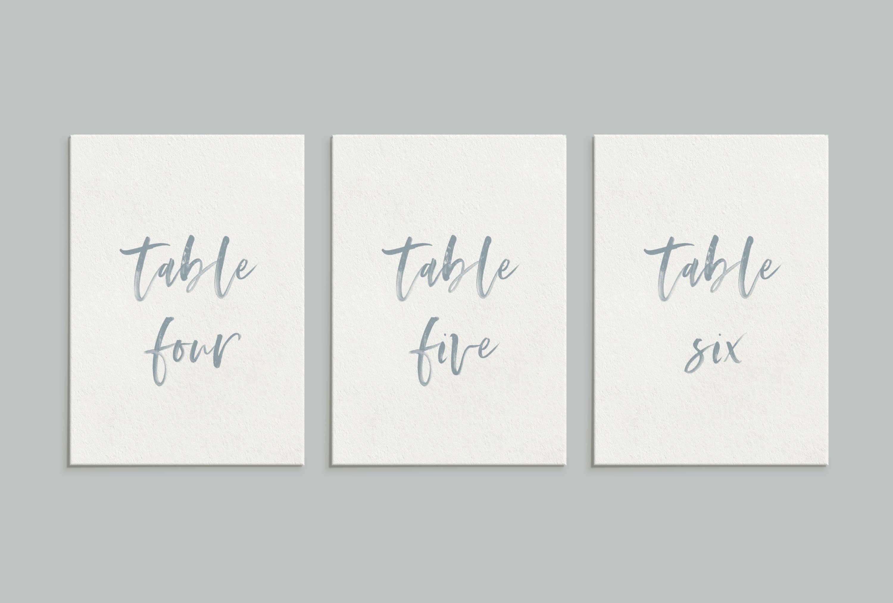 Printed Watercolor Table Numbers Dusty Blue Table Numbers for Wedding ...