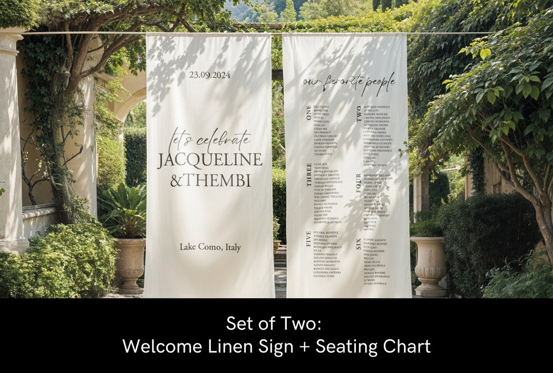 Add on Sign & Linen Seating Chart Bundle, Find Your Seat Fabric Seating ...
