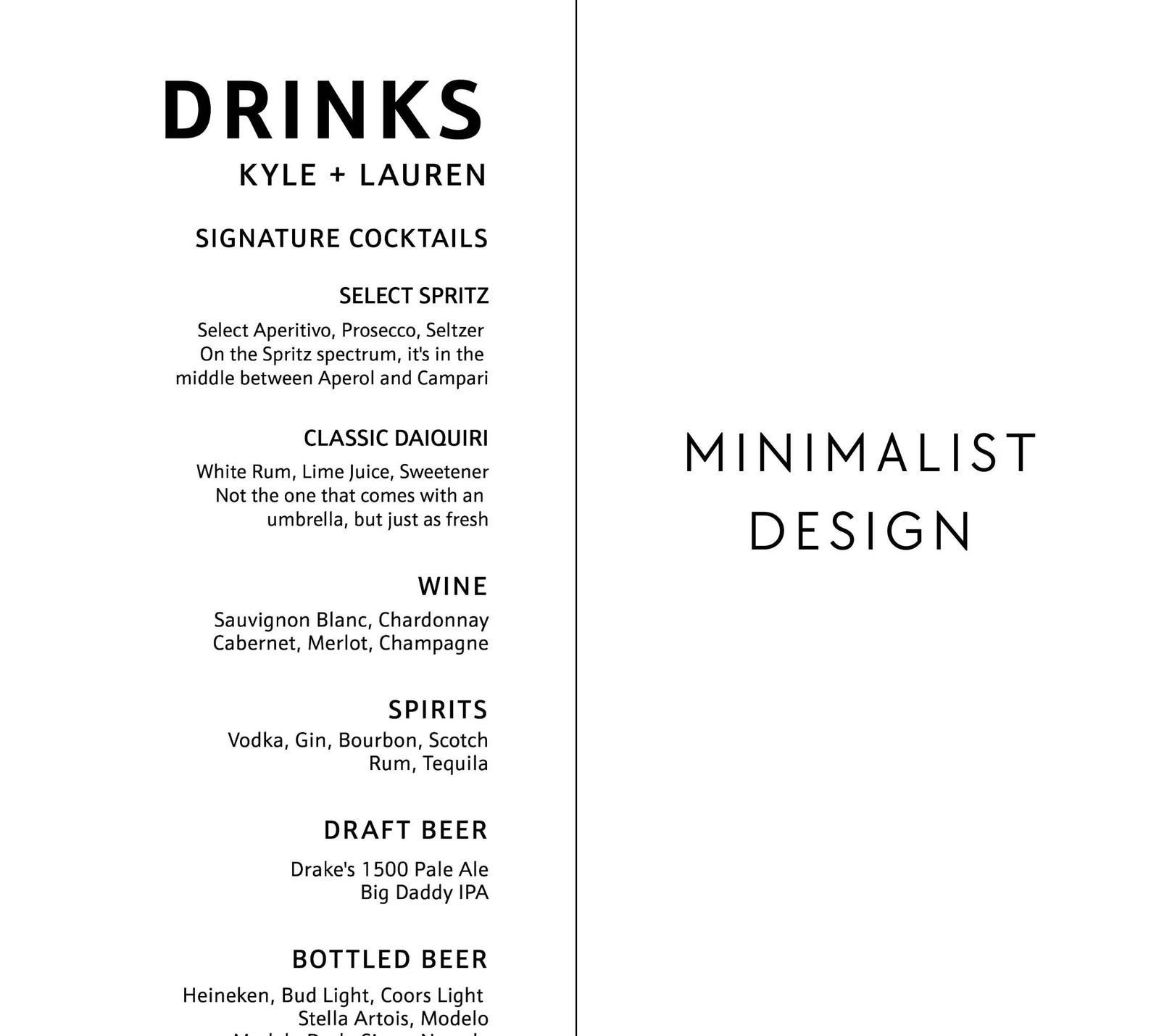 Open Bar Linen Sign, Linen Fabric Bar Menu, Colorful Signature Cocktail ...