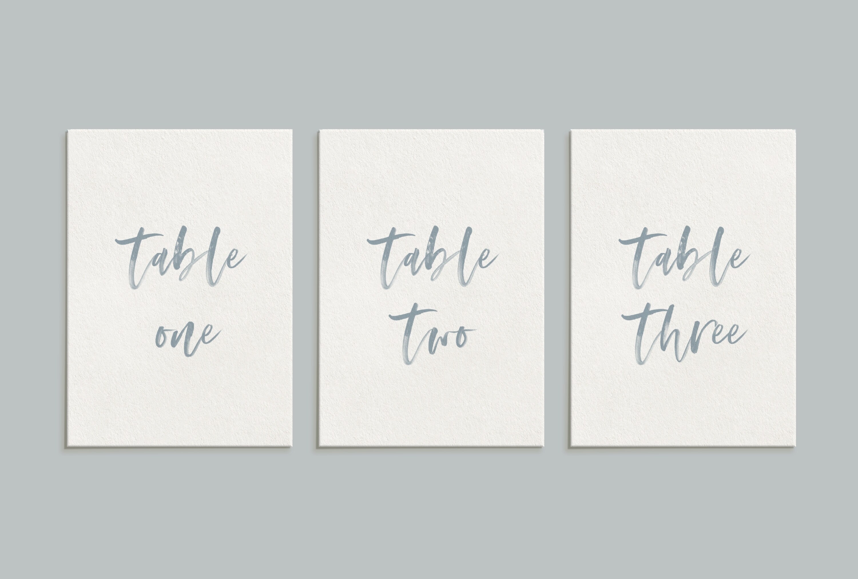 Printed Watercolor Table Numbers Dusty Blue Table Numbers for Wedding ...