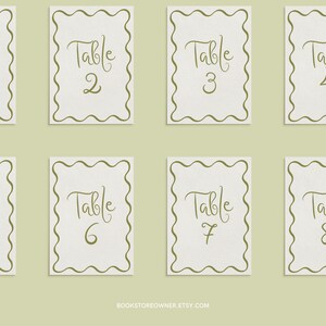 Quirky Printed Table Numbers | 5 X 7 Custom Handdrawn Whimsical Wedding ...