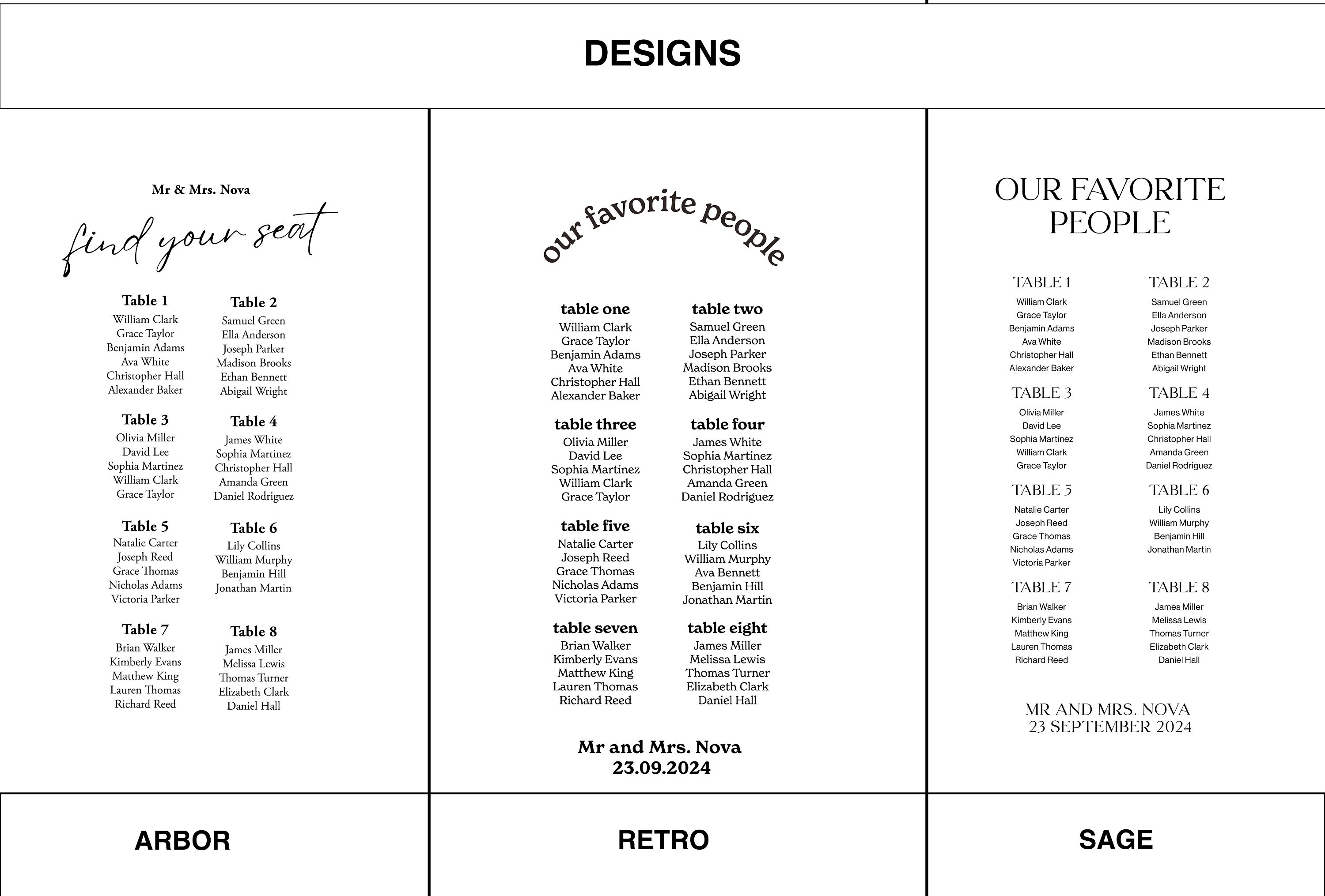 Two Linen Seating Charts | Alphabetical Seating Chart, Custom Fabric ...