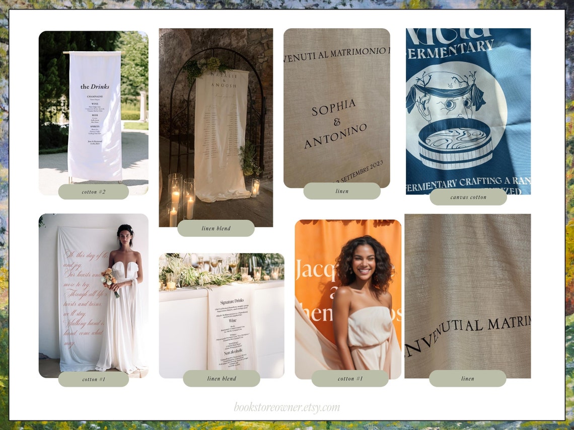Custom Fabric Welcome Sign Linen Wedding Welcome Sign - Etsy