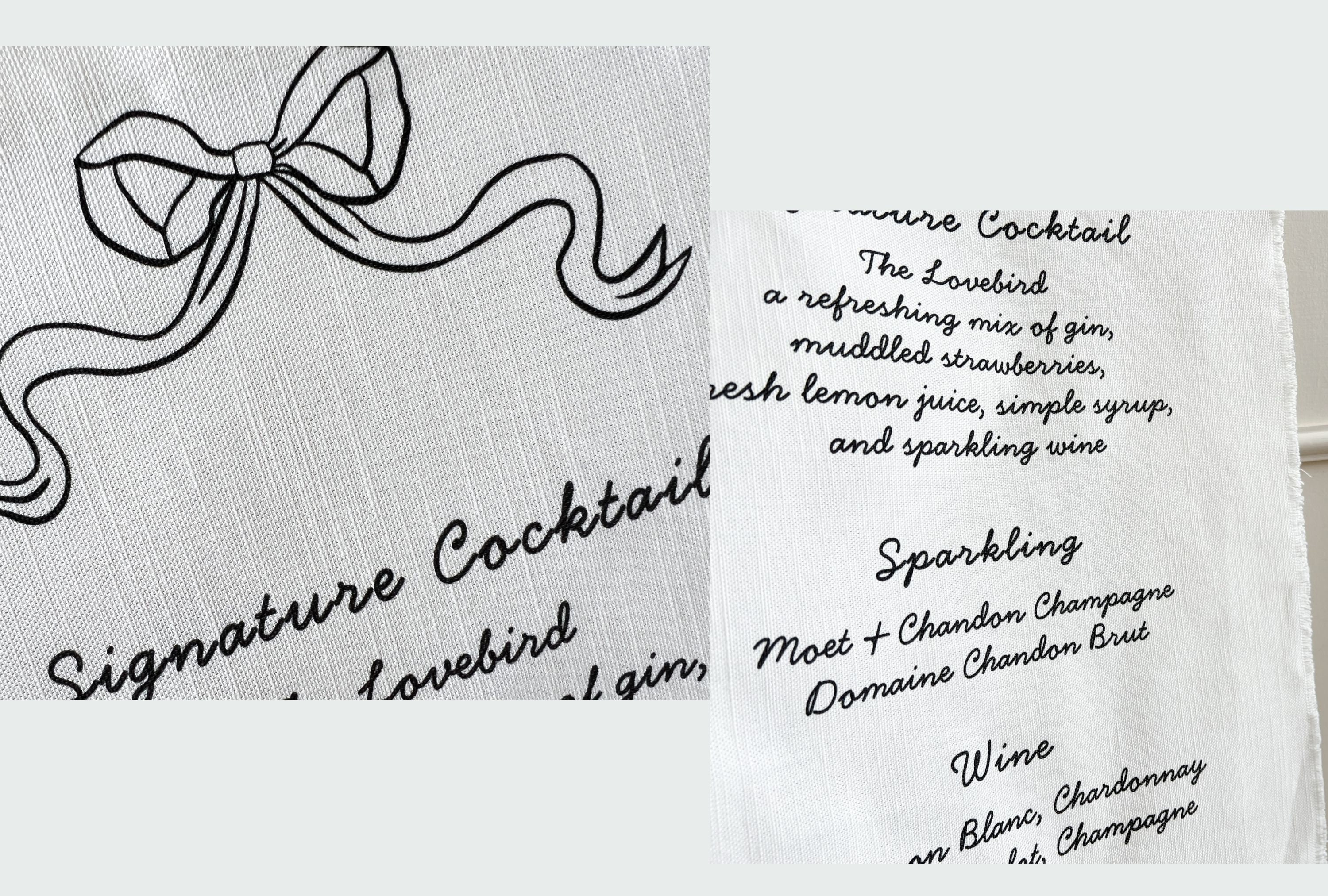 Custom Linen Sign Printing for Designers and Event Planners Wedding ...