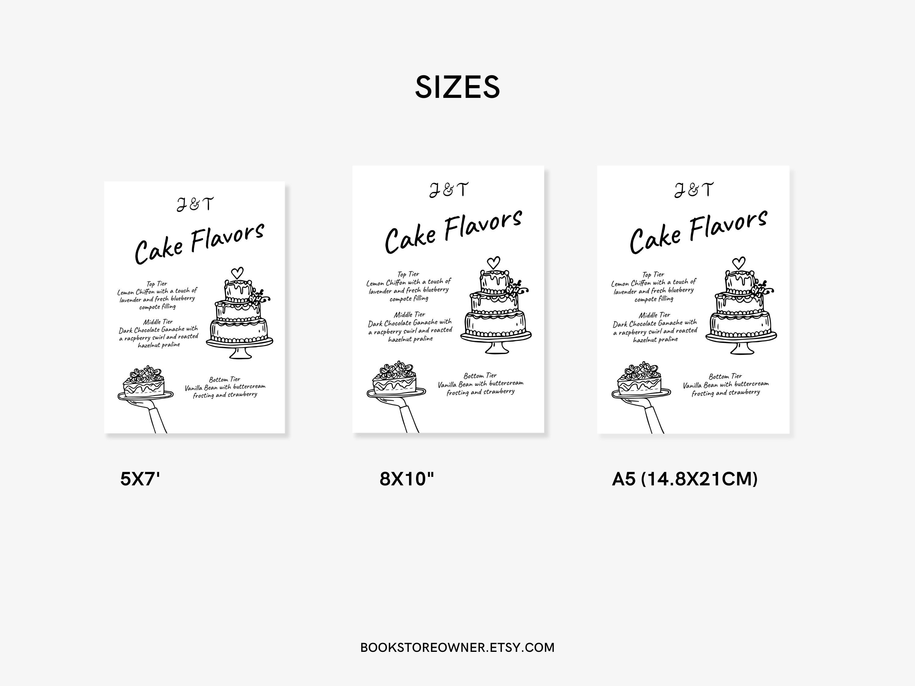 Wedding Cake Flavours Sign, Dessert Bar Sign, Quirky Wedding Cake Sign ...