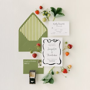 Forest Green A7 Wedding Euro Flap Envelope Liners, Preppy Golf Wedding ...