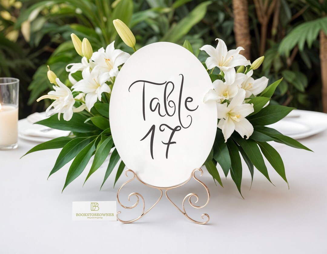 Oval Shaped Table Numbers, Whimsical Wedding Double Sided Table Numbers ...