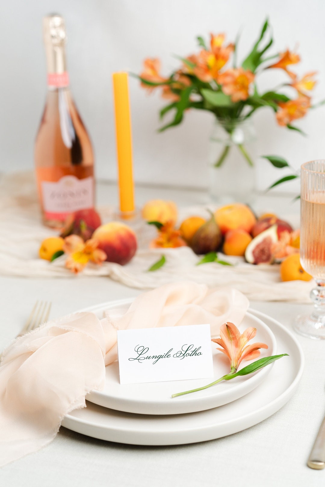 Printed Elegant Wedding Placecards, Rehearsal Dinner French Riviera ...