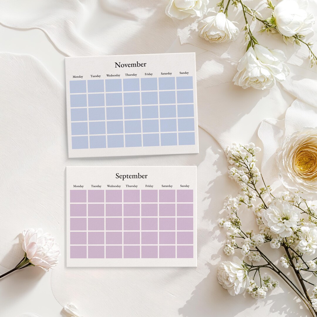 Aesthetic Pastel 2026 Editable Blank Calendar, Printable Calendar ...