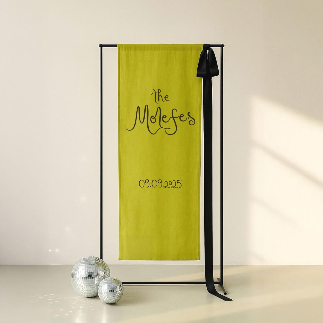 Fun Colorful Chartreuse Wedding Linen Sign, Welcome to Our Wedding ...
