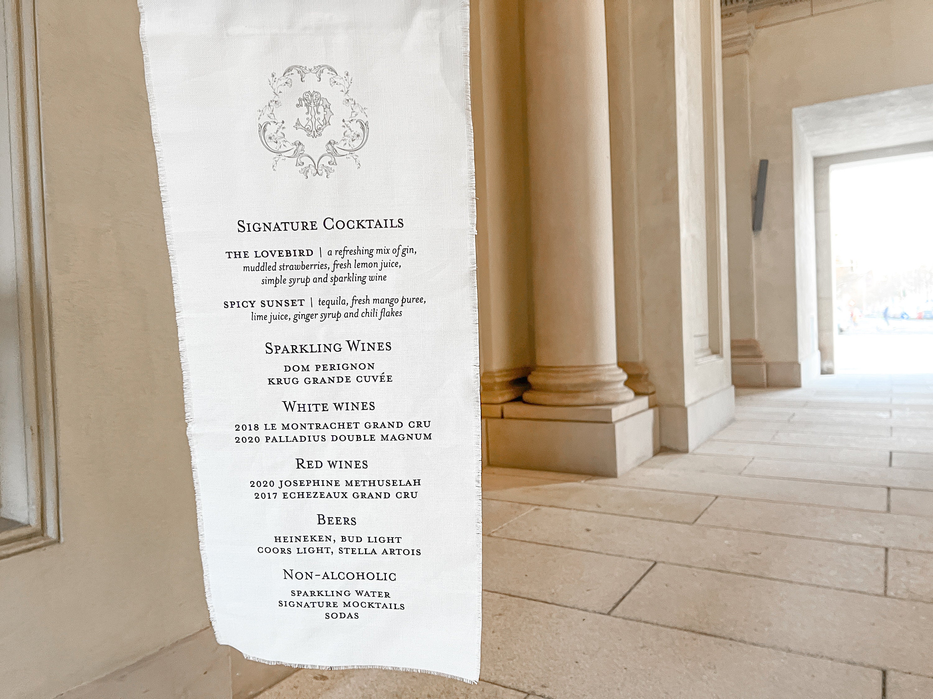 Wedding Open Bar Linen Sign, Fabric Bar Menu, Signature Drinks Sign ...