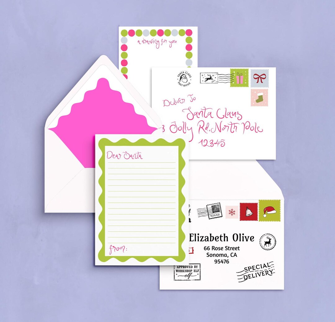 Whimsical Letter to Santa Kit, Christmas Bundle, Letter From Santa ...