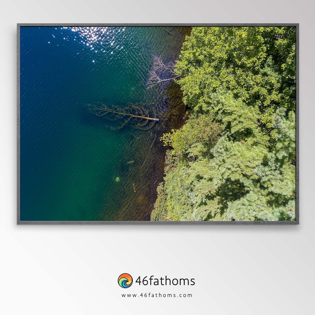 Printable Aerial Lakeshore Art, Download Lake Michigan Wall Decor ...
