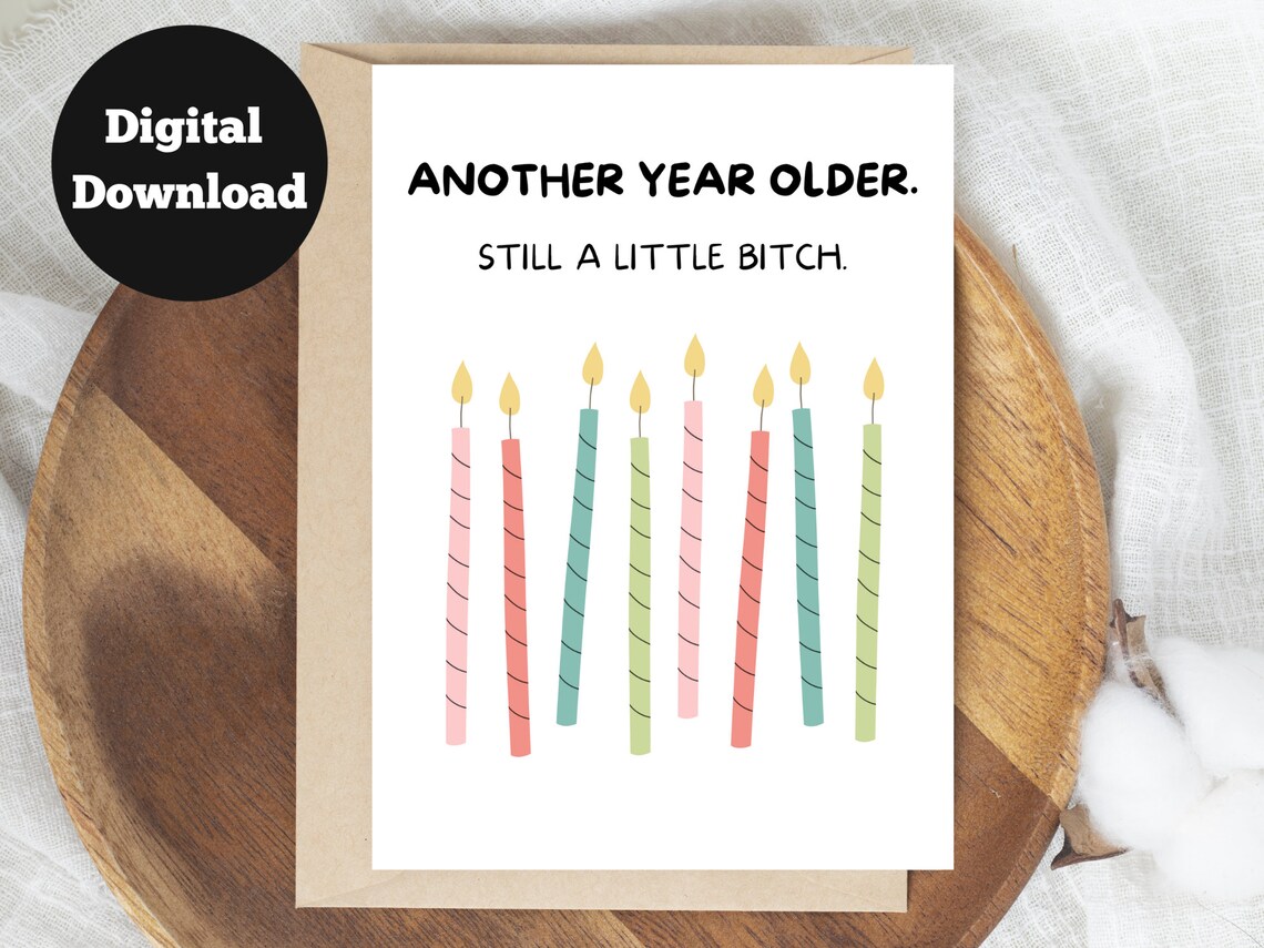 Printable Funny Birthday Card Sibling Birthday Card Funny Quote Card ...