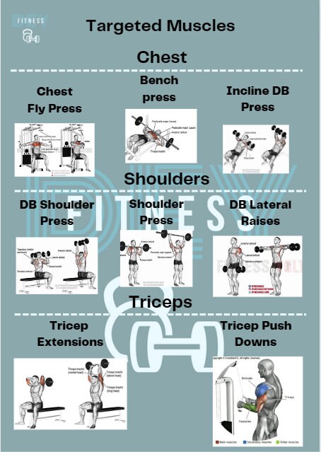 Fitness, Workout, Exercise, Gym, Digital Planner, Bodybuilding, Shred ...