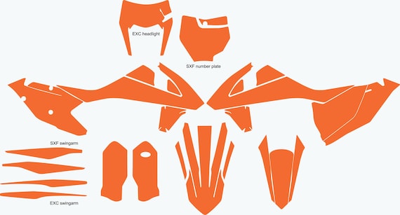 KTM SXF EXC 125-450 2016-2018 Vector Template - Etsy