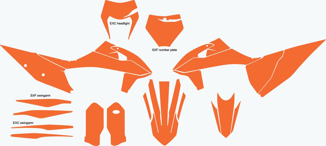 KTM SXF EXC 125-450 2019-2022 Vector Template - Etsy