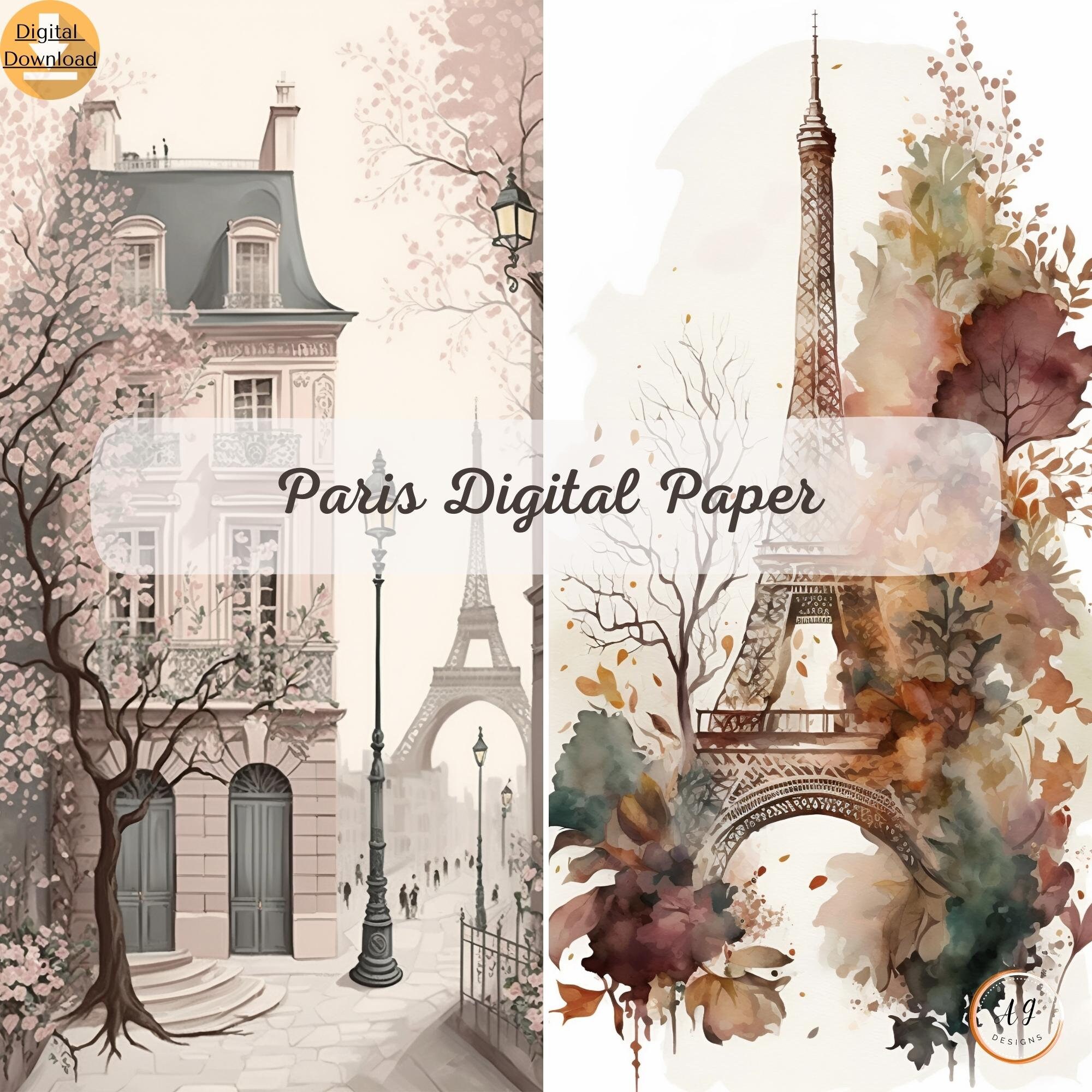 12 Paris Motif Eiffel Tower Parisian Paris Digital Paper - Etsy