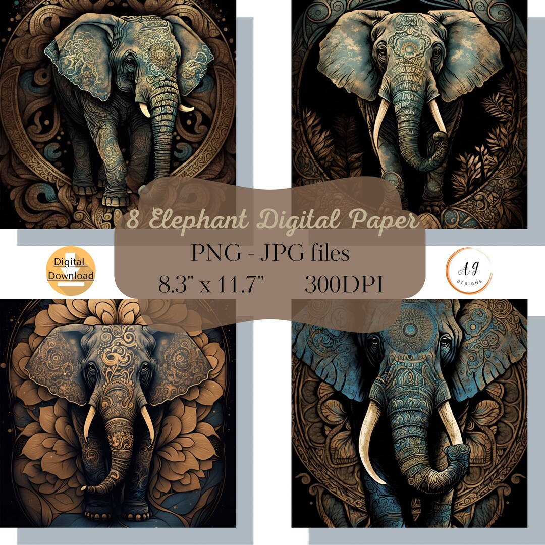 8 Elephant Wallpaper, Elephant Mandala, Elephant Paper, Elephant Art ...
