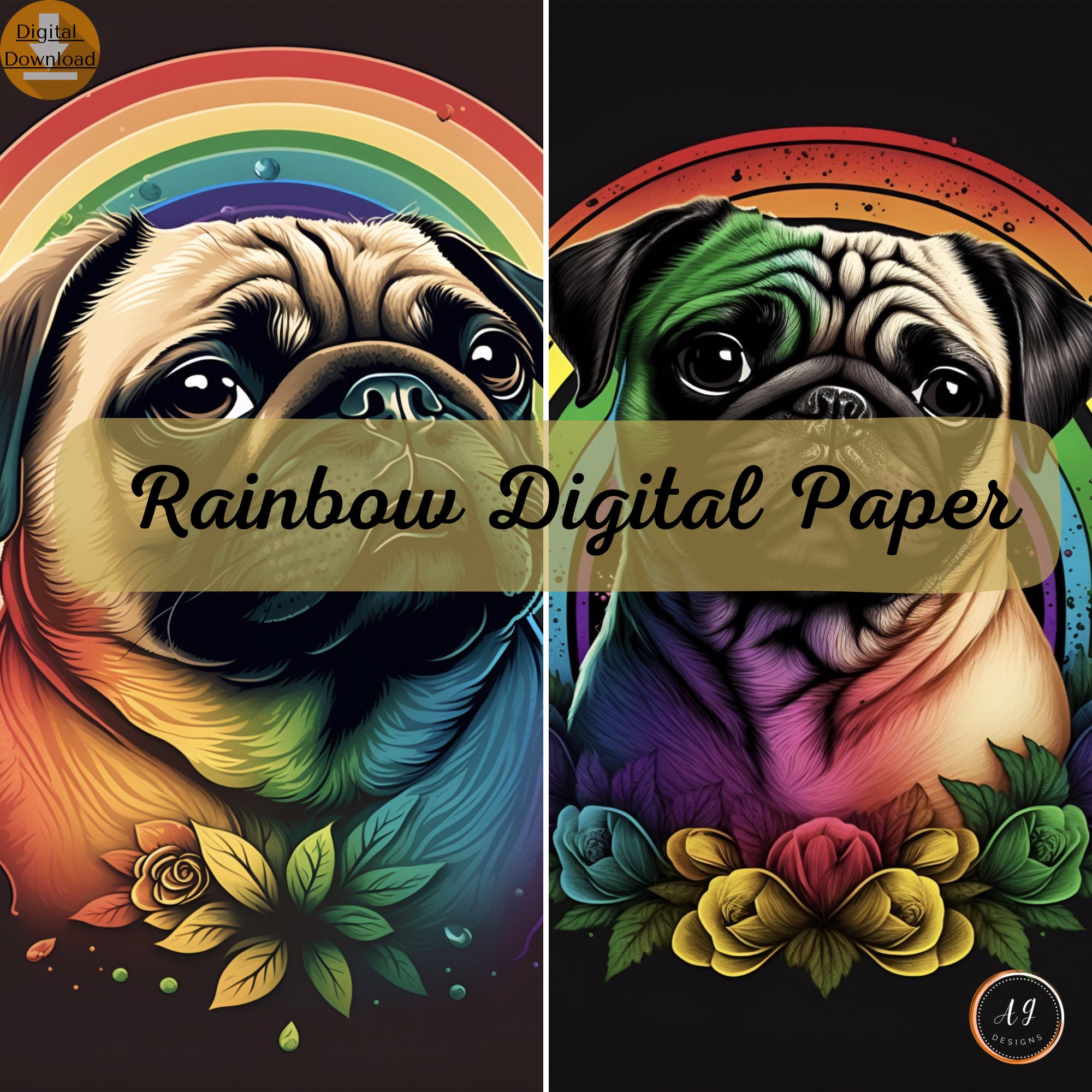 8 LGBTQ Digital Paper, LGBT Pride, Pride Month, Pride Flag, Rainbow ...
