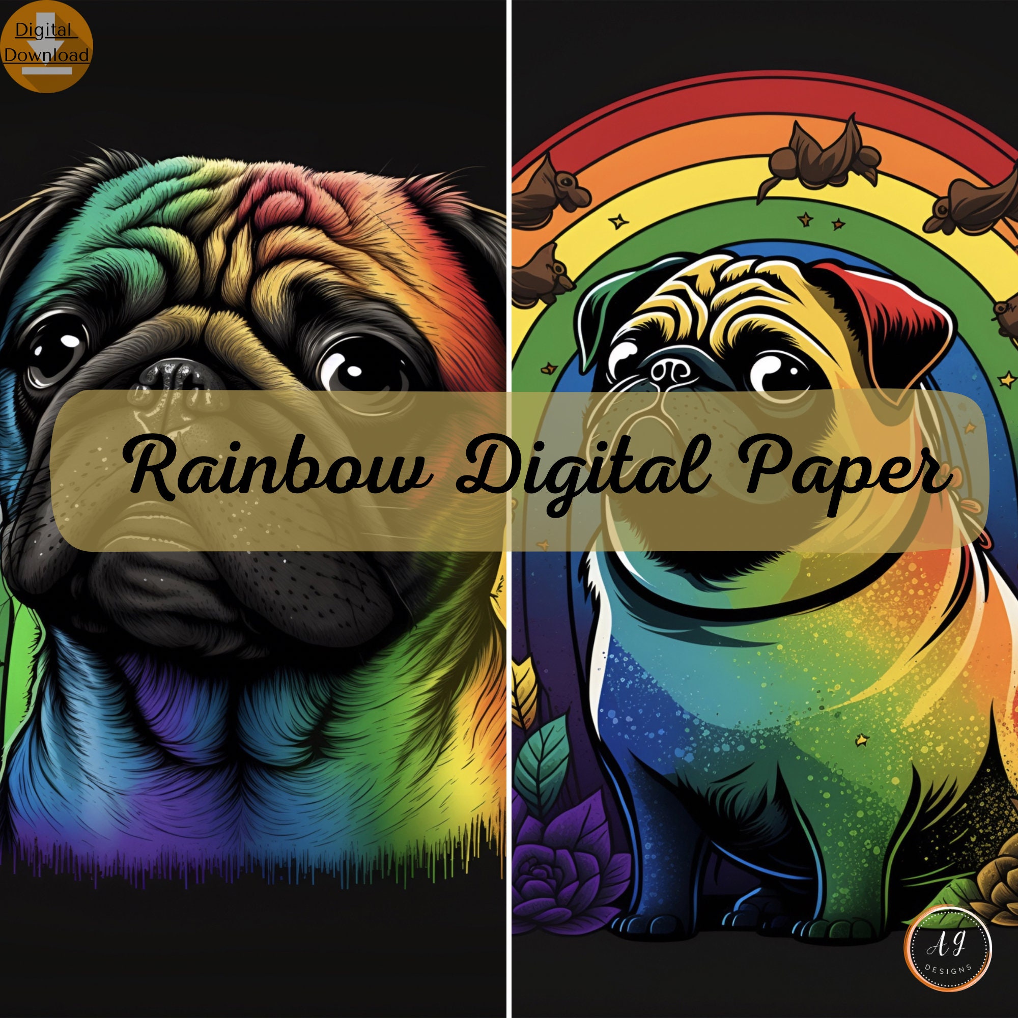 8 LGBTQ Digital Paper, LGBT Pride, Pride Month, Pride Flag, Rainbow ...