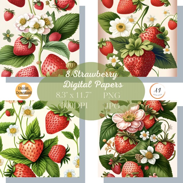 Strawberry Wallpaper - Etsy